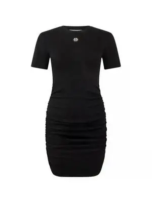 Philipp Plein Open-back Signature-pendant T-shirt Dress - Black