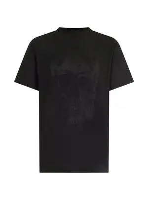 Philipp Plein Round Neck T-shirt Jacquard Skull - Black