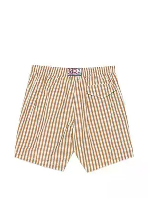 MC2 SAINT BARTH Striped Drawstring Swim Shorts - Brown