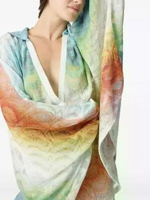 Missoni Long Sleeve V-neck Kaftan - Blue