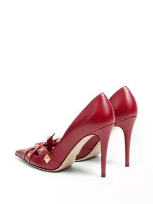 Valentino Garavani Studded Kidskin Pumps 100mm - Red