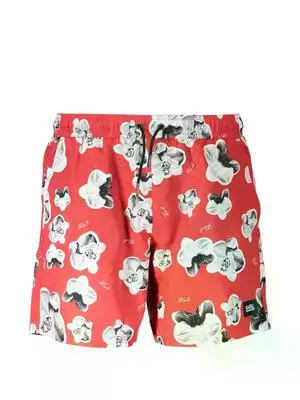 Karl Lagerfeld Floral-print Swim Shorts - Red