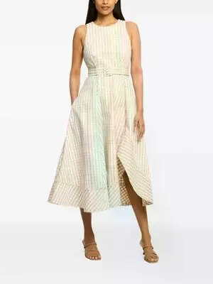 Cinq À Sept Zelda Gingham-print Dress - Neutrals