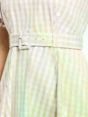 Cinq À Sept Zelda Gingham-print Dress - Neutrals