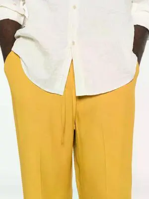 SECOND / LAYER Drawstring-waistband Pressed-crease Trousers