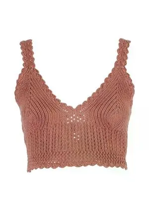 Ermanno Scervino Crochet-knit Scalloped-edge Top