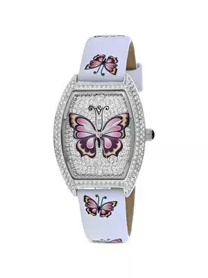 CHRISTIAN VAN SANT Papillon Crystal-embellished 36mm Watch - Silver