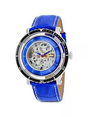 CHRISTIAN VAN SANT 45mm Dome Skeleton Watch - Silver