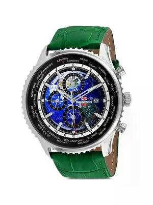 SEAPRO Meridian World Timer Gmt 47mm Chronograph Watch - Blue