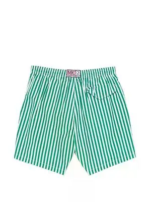 MC2 SAINT BARTH Striped Drawstring Swim Shorts - Green