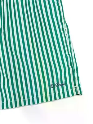 MC2 SAINT BARTH Striped Drawstring Swim Shorts - Green