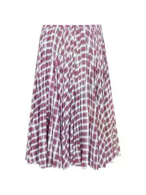 N°21 Check Pattern Pleated Midi Skirt