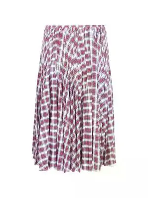 N°21 Check Pattern Pleated Midi Skirt