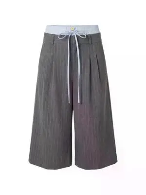 Monse Pinstripe Wide-leg Trousers With Drawstring Waistband