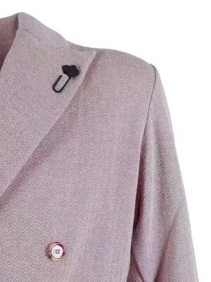 LARDINI Double-breasted Knit Jacket - Neutrals