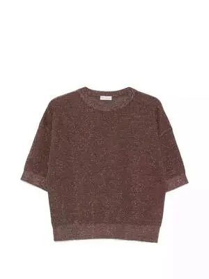 Brunello Cucinelli Metallic-effect T-shirt - Brown