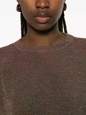 Brunello Cucinelli Metallic-effect T-shirt - Brown