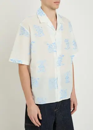Kenzo Cartoon Embroidered Cotton-blend Shirt
