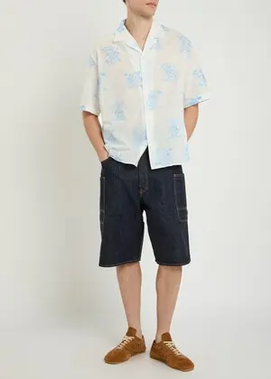Kenzo Cartoon Embroidered Cotton-blend Shirt