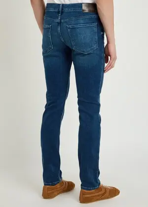 Paige Lennox Slim-leg Jeans - Mid Blu