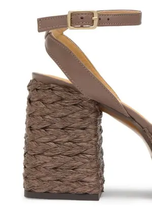 CastaÑer Valeriette Raffia Platform Sandals - Brown