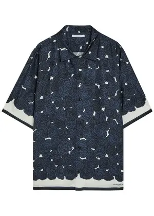 Givenchy Printed Silk Shirt - Navy