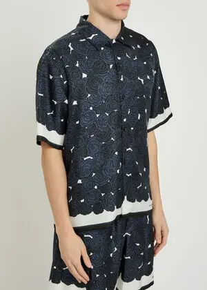 Givenchy Printed Silk Shirt - Navy