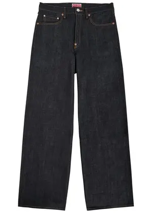 Kenzo Turn-up Wide-leg Jeans - Indigo