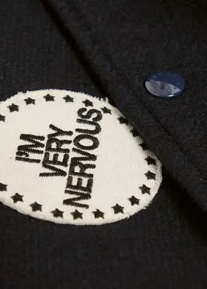Kenzo Badges Appliquéd Wool Varsity Jacket - Navy