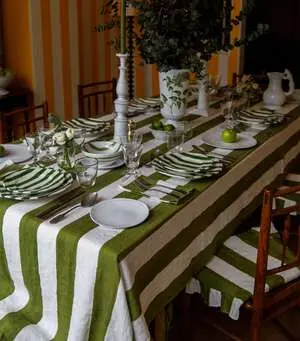 SUMMERILL & BISHOP Linen Stripe Tablecloth