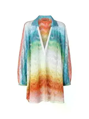 Missoni V-neck Chevron Knit Kaftan - Blue