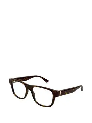 Gucci Rectangle-frame Glasses - Brown
