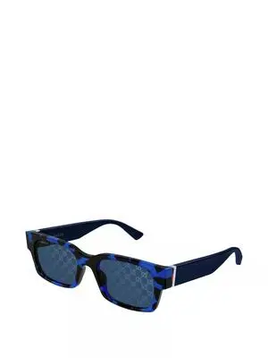 Gucci Gg Monogram Rectangle-frame Sunglasses