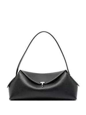 TOTEME Grained Leather T-lock Shoulder Bag - Black