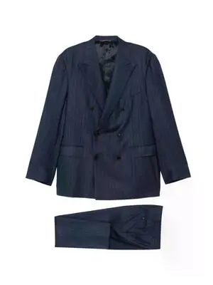 Canali Double-breasted Pinstripe Suit - Blue