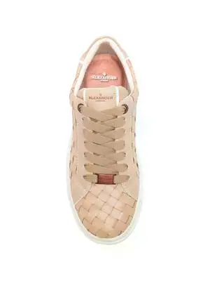 ALEXANDER SMITH Woven Leather Platform Sneakers - Neutrals
