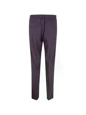 Tagliatore Seersucker Drawstring Trousers - Brown