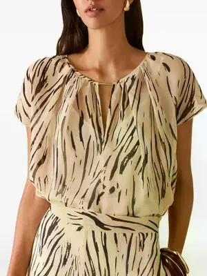PENNYBLACK Zebra-print Belted Blouse
