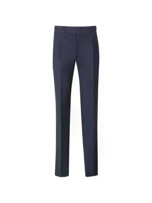 Scabal Pleated Side-adjuster Trousers - Blue