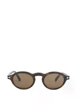 TOM FORD Aristotele 02 Tortoiseshell-effect Round-frame Sunglasses - Brown