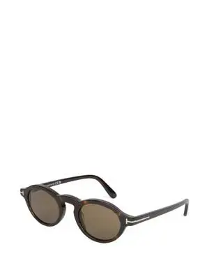 TOM FORD Aristotele 02 Tortoiseshell-effect Round-frame Sunglasses - Brown