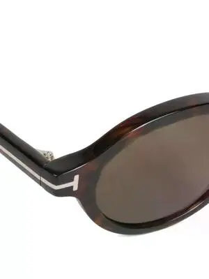 TOM FORD Aristotele 02 Tortoiseshell-effect Round-frame Sunglasses - Brown