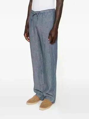 120% Lino Drawstring Waist Trousers