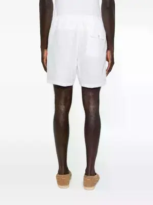 120% Lino Drawstring-waist Shorts - White