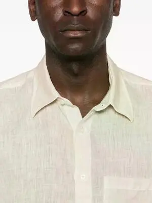 120% Lino Short-sleeve Chest-pocket Shirt - Neutrals