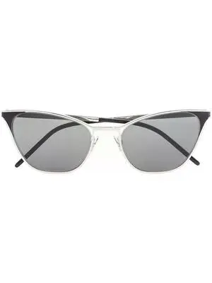 Saint Laurent Cat-eye Silver-tone Sunglasses - Black