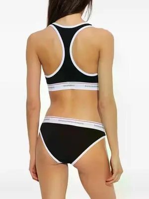Dsquared2 Logo-tape Racerback Bralette - Black