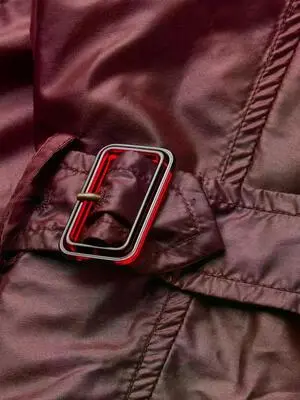 Saint Laurent Pleated Double-breasted Trench Coat - Red