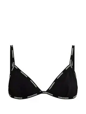 Dsquared2 Logo-print Triangle Bra - Black
