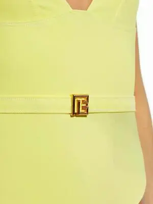 Balmain Belted Logo-plaque Swimsuit